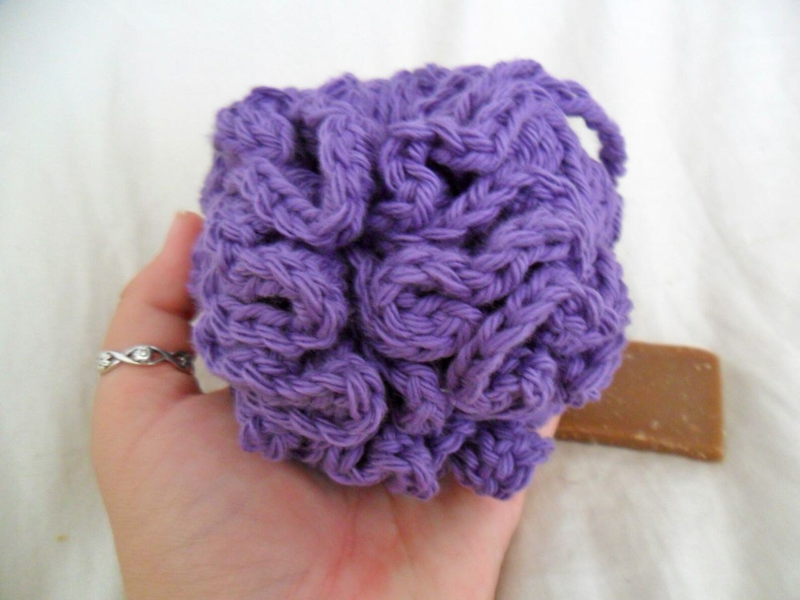 Purple Bath Puff Purple Bath Pouf Purple Bath Loofah - Etsy