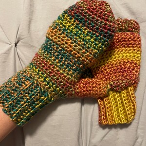 Thick & Warm Multicolored Convertible Mittens Multicolored - Etsy