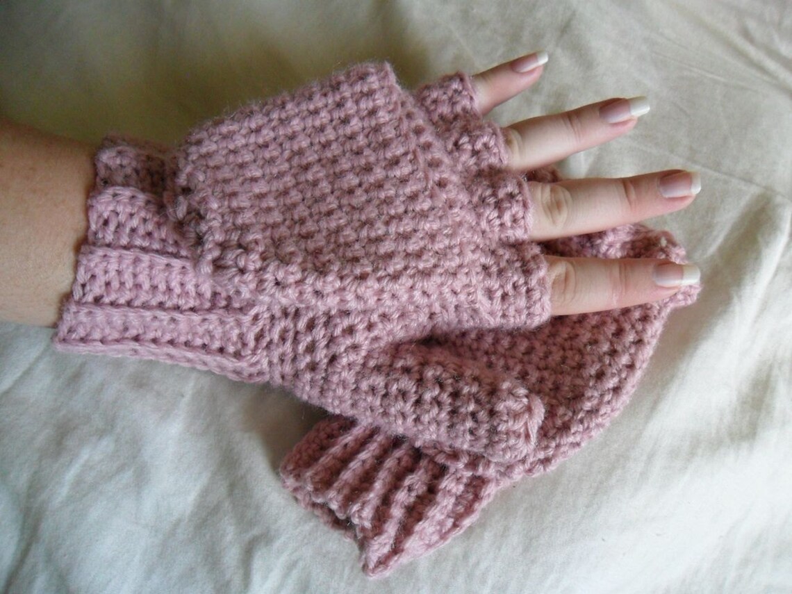 Pink Wool Convertible Mittens Pink Wool Blend Convertible - Etsy