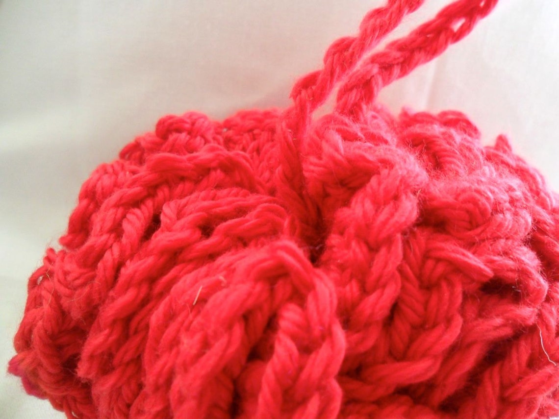 Red Bath Pouf Red Bath Puff Red Bath Loofah Red Cotton | Etsy