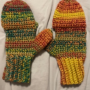 Thick & Warm Multicolored Convertible Mittens Multicolored - Etsy