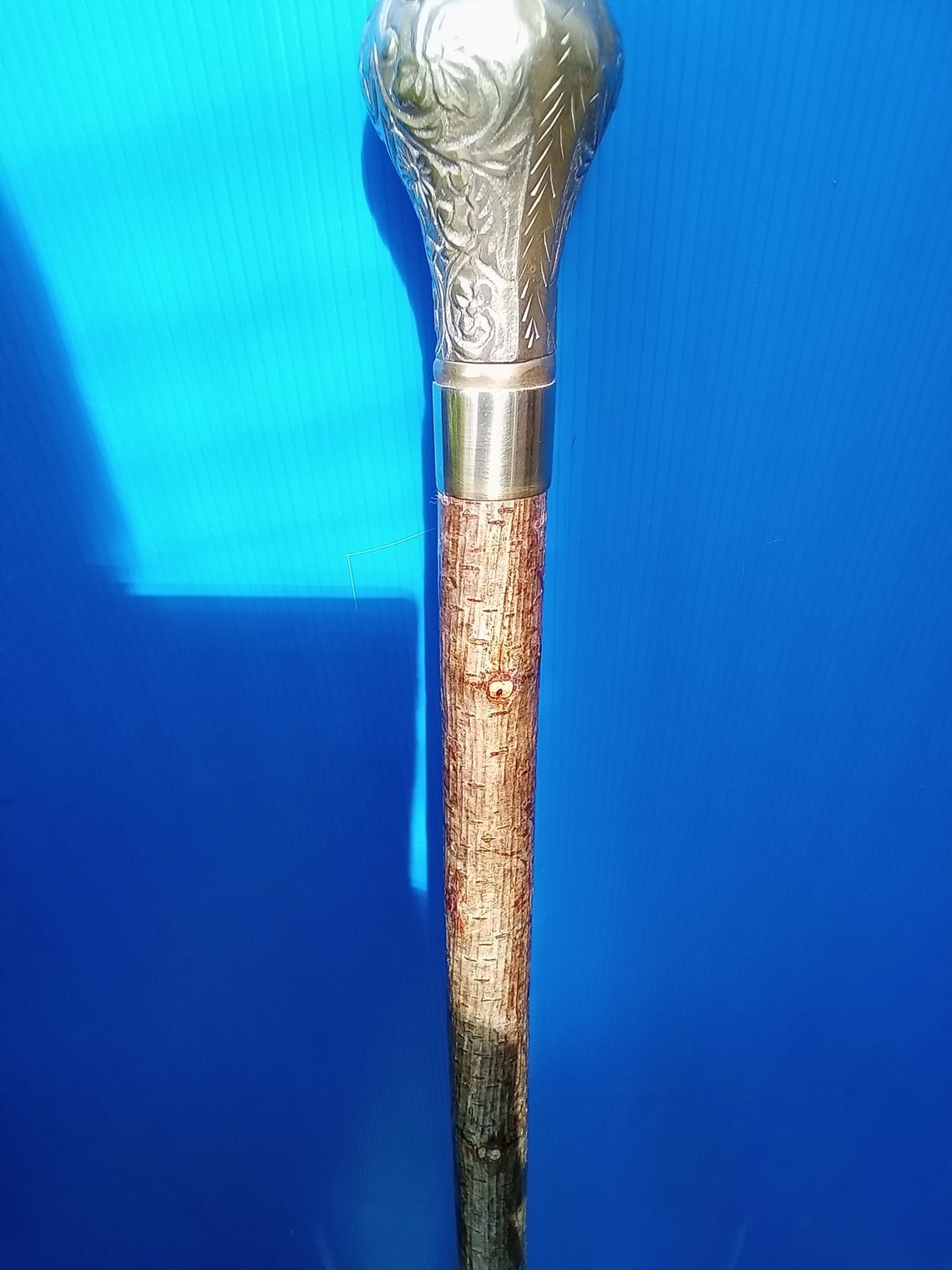WALKING STICK/CANE With Victorian Style Brass Handle on Hazel Stick ...