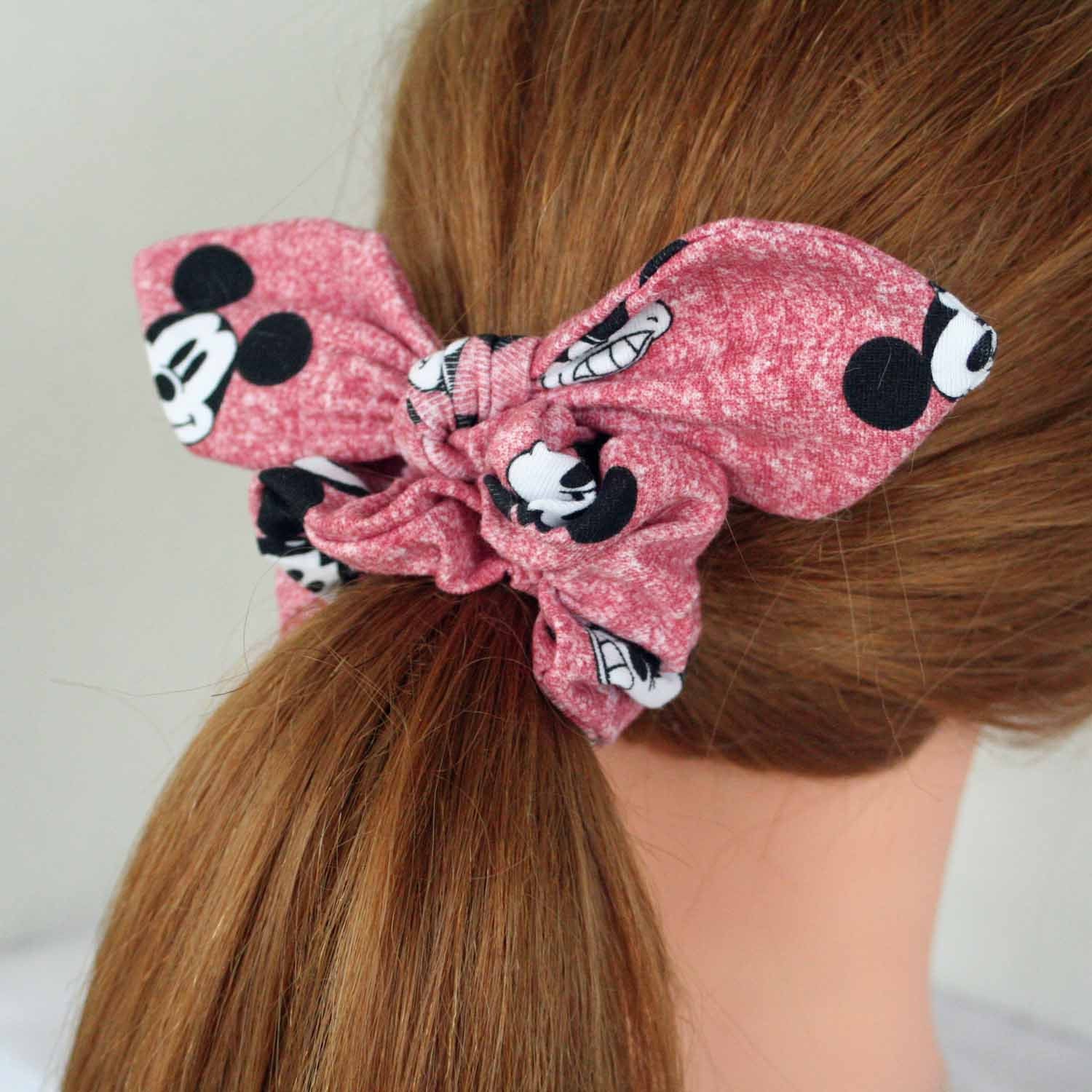 Disney Mickey Mouse Knit Knotted Scrunchie Hair Tie Disney - Etsy