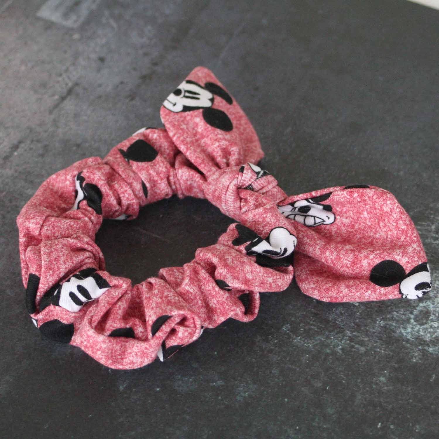 Disney Mickey Mouse Knit Knotted Scrunchie Hair Tie Disney - Etsy