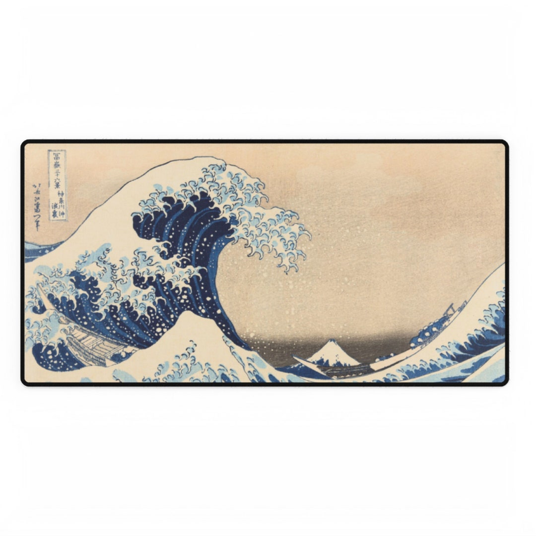 Desk Mat Kanagawa Wave/hokusai Wave Desk Mat/japanese Gift/japanese ...