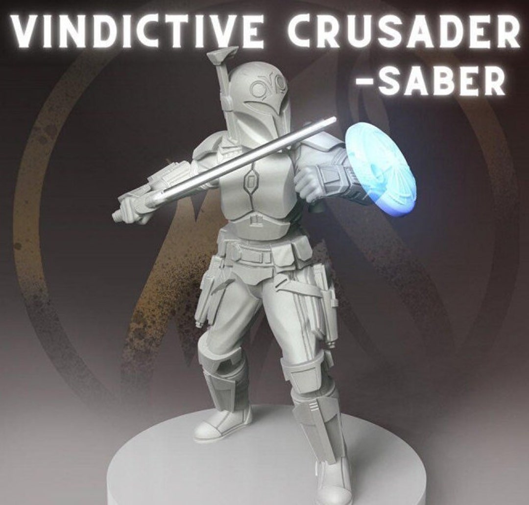 VINDICTIVE CRUSADER - Mando - Legion Compatible - 32mm Scale | Darkfire ...