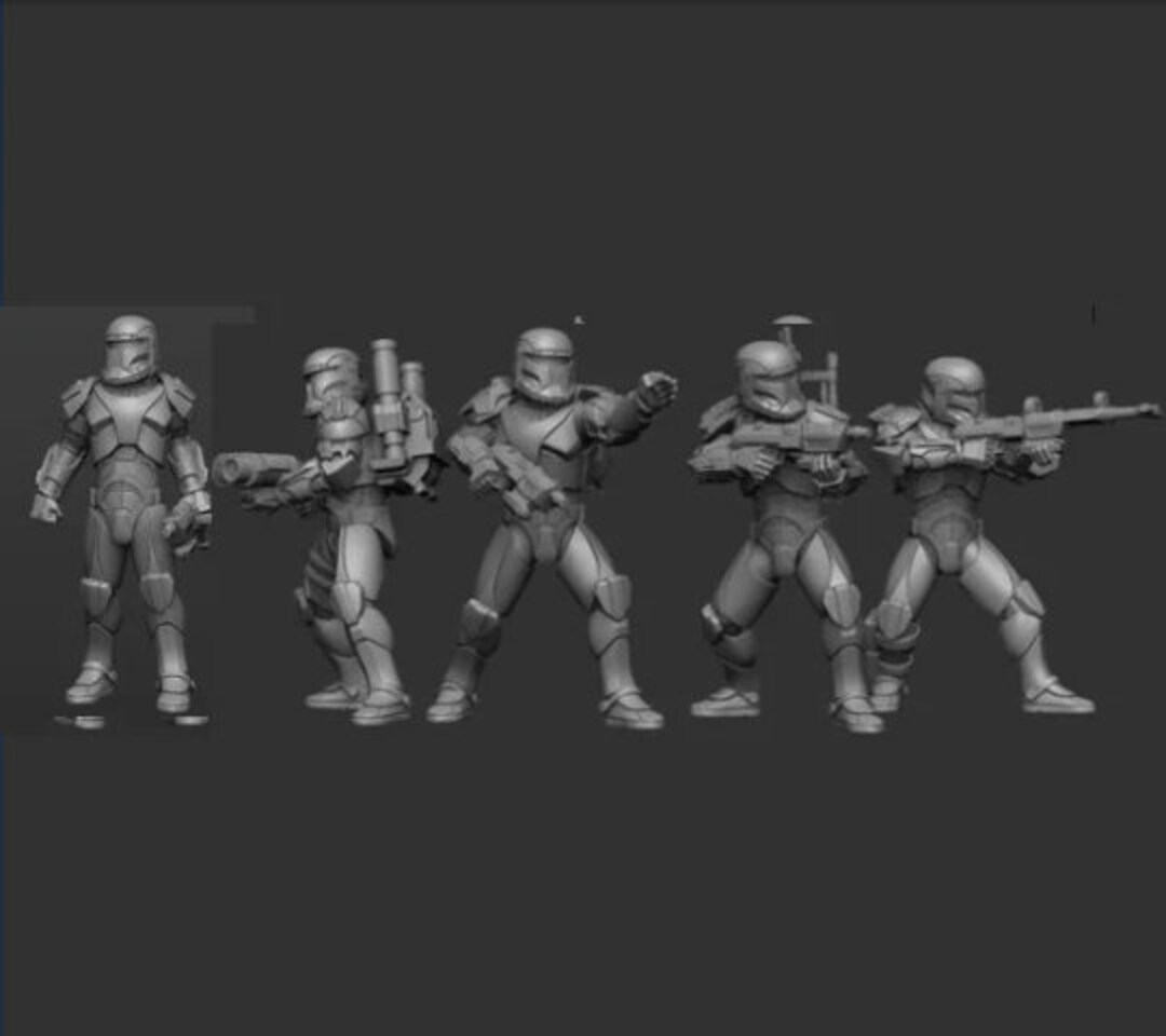 COMMANDO Squad #5 - DFD - (5x Models) - (5x Models) - Legion Compatible ...