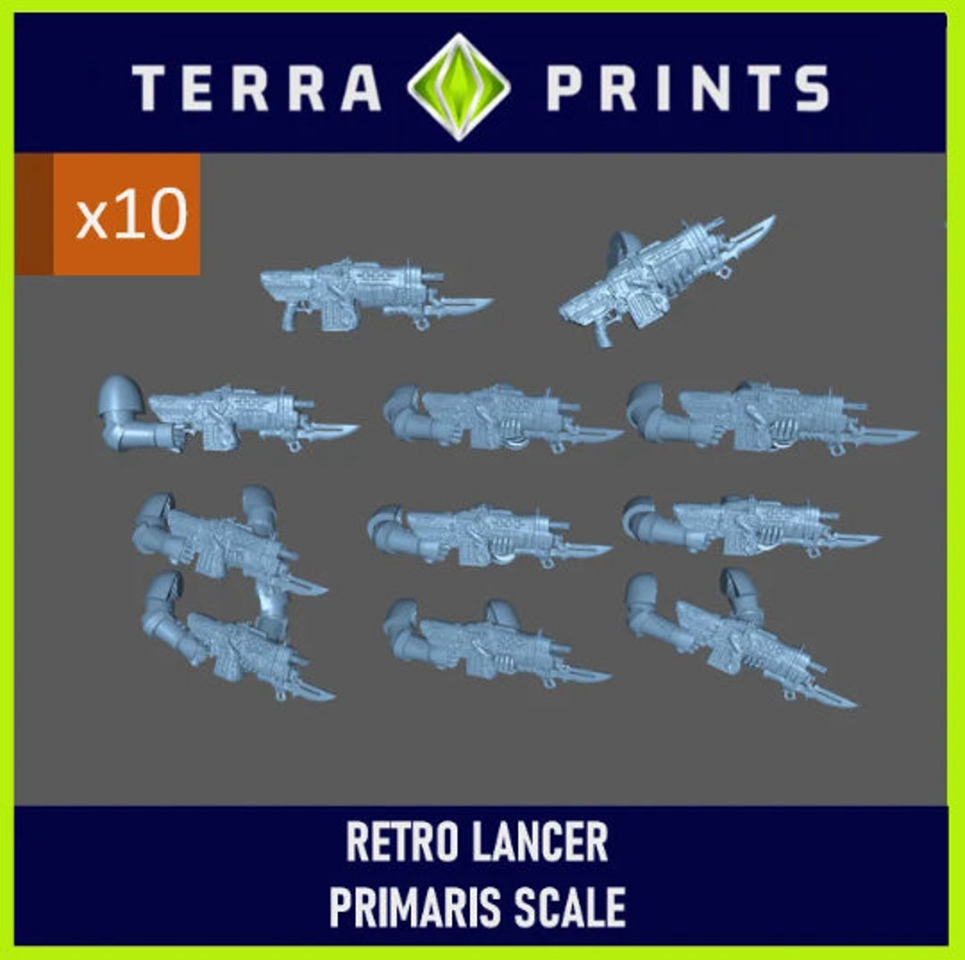 RETRO LANCER Rifle- (10x Bits) UPDATED - Gears- Compatible With Sm ...