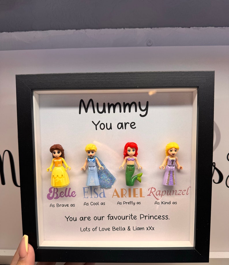 Personalised Princess Shadow Box/frame in White, Black or Grey, Mummy ...