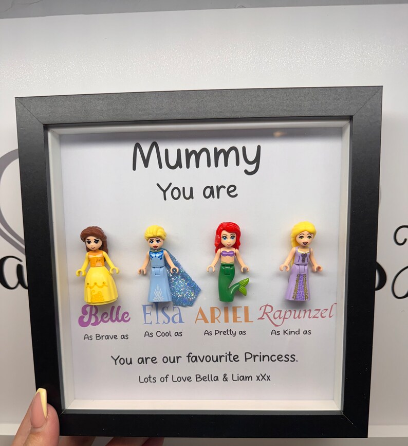 Personalised Princess Shadow Box/frame in White, Black or Grey, Mummy ...