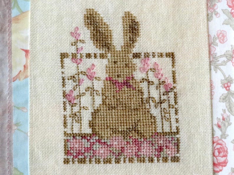 Daisy Rabbit Easter Bunny Cross Stitch PDF Pattern Beginner Needlework ...