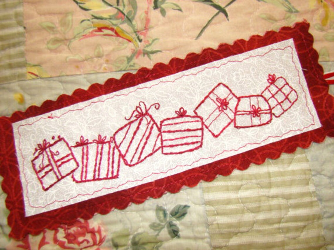 Redwork Christmas Hand Embroidery PDF Pattern Set Instant Download ...