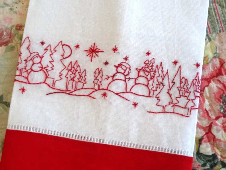 Redwork Christmas Hand Embroidery PDF Pattern Set Instant Download ...