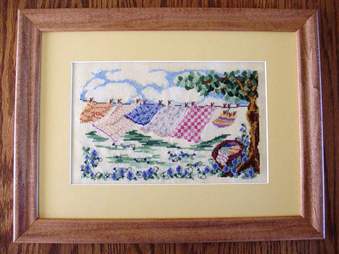 Linens Clothesline Cross Stitch Pattern Country Summer Breeze - Etsy