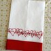 Love Hearts Redwork Linen Towel Hand Embroidery Pattern Kit - Etsy
