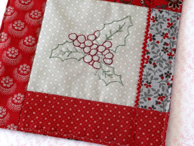 Christmas Rose Hand Embroidery Pattern Set Pinecone Holly Berry ...