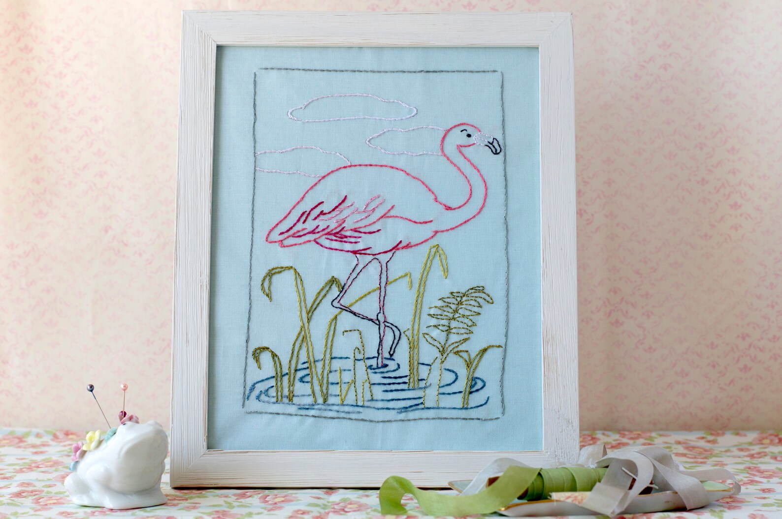 Flamingo Bird Hand Embroidery PDF Pattern - Etsy