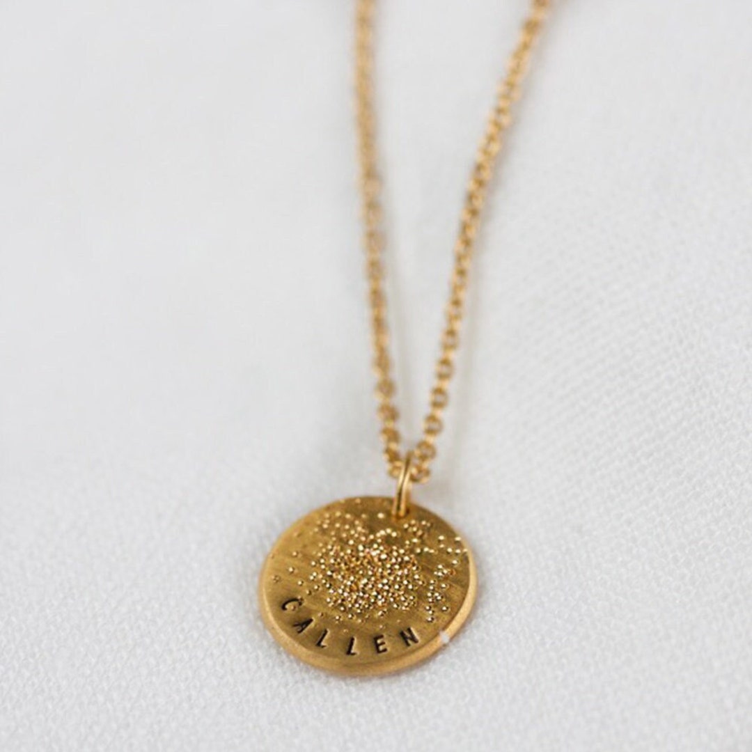 Personalized Disc Necklace | Mini Coin Necklace | Circle Necklace ...