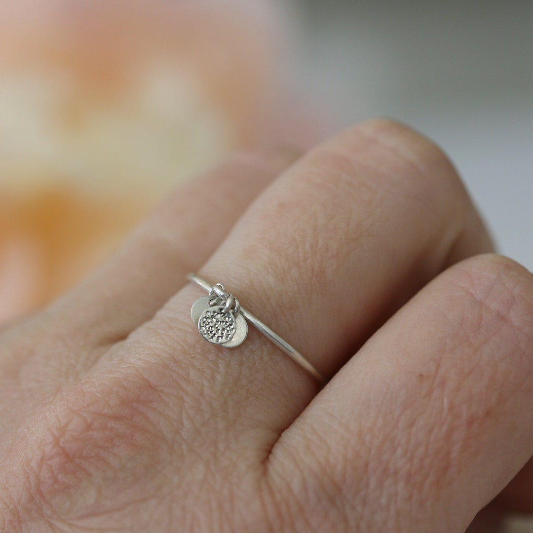 Sparkly Minimalist Ring Charmed Ring Ring Charms Sterling Silver Gold ...