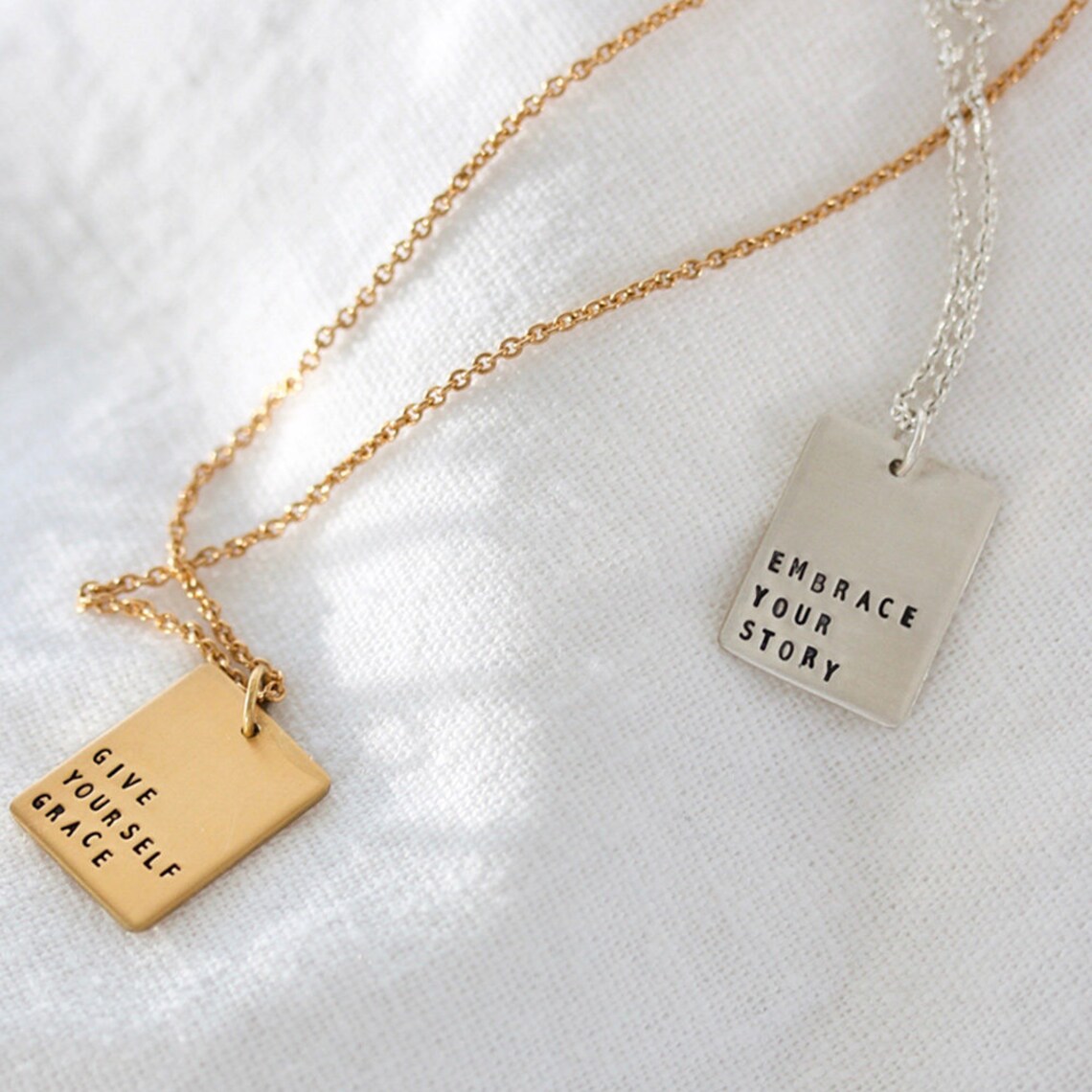 Personalized Rectangle Bar Necklace Everlong Necklace - Etsy