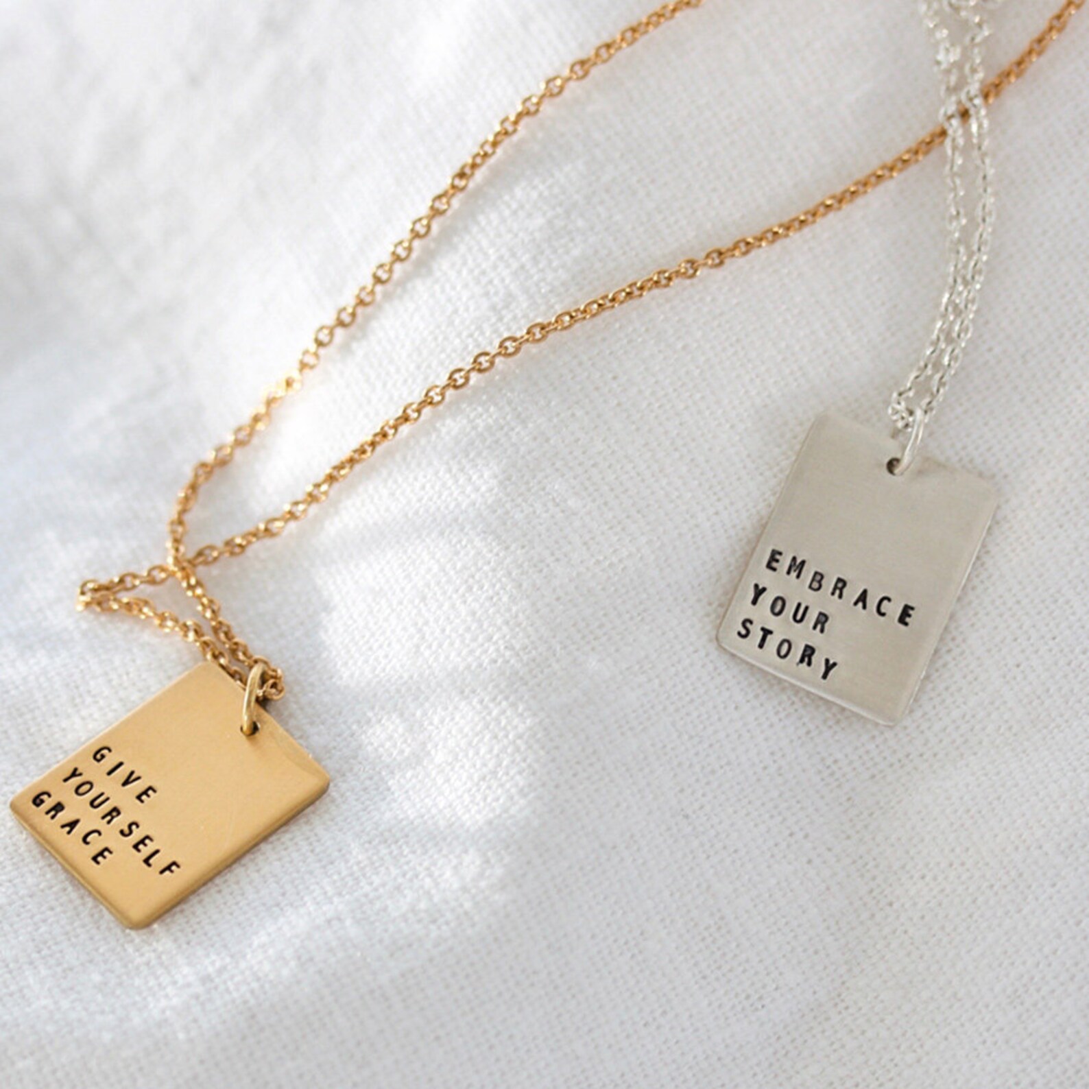 Personalized Rectangle Bar Necklace Everlong Necklace - Etsy