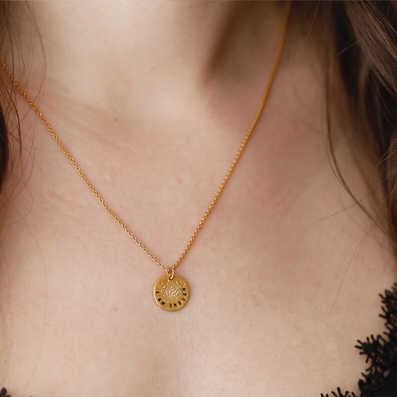 Personalized Disc Necklace | Mini Coin Necklace | Circle Necklace ...
