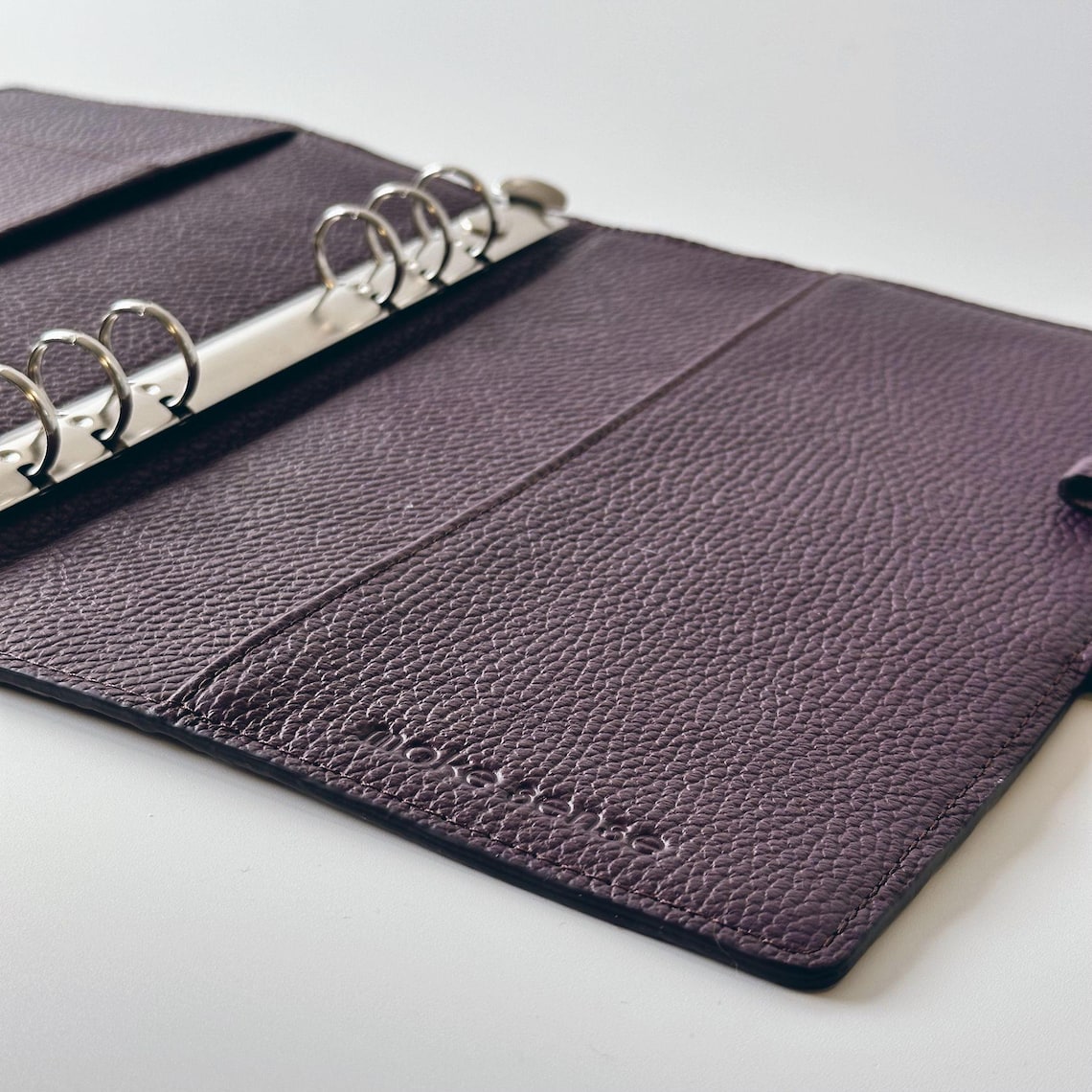 Violet Leather A5 Planner Binder, Custom Binder Cover, Planner Clip ...