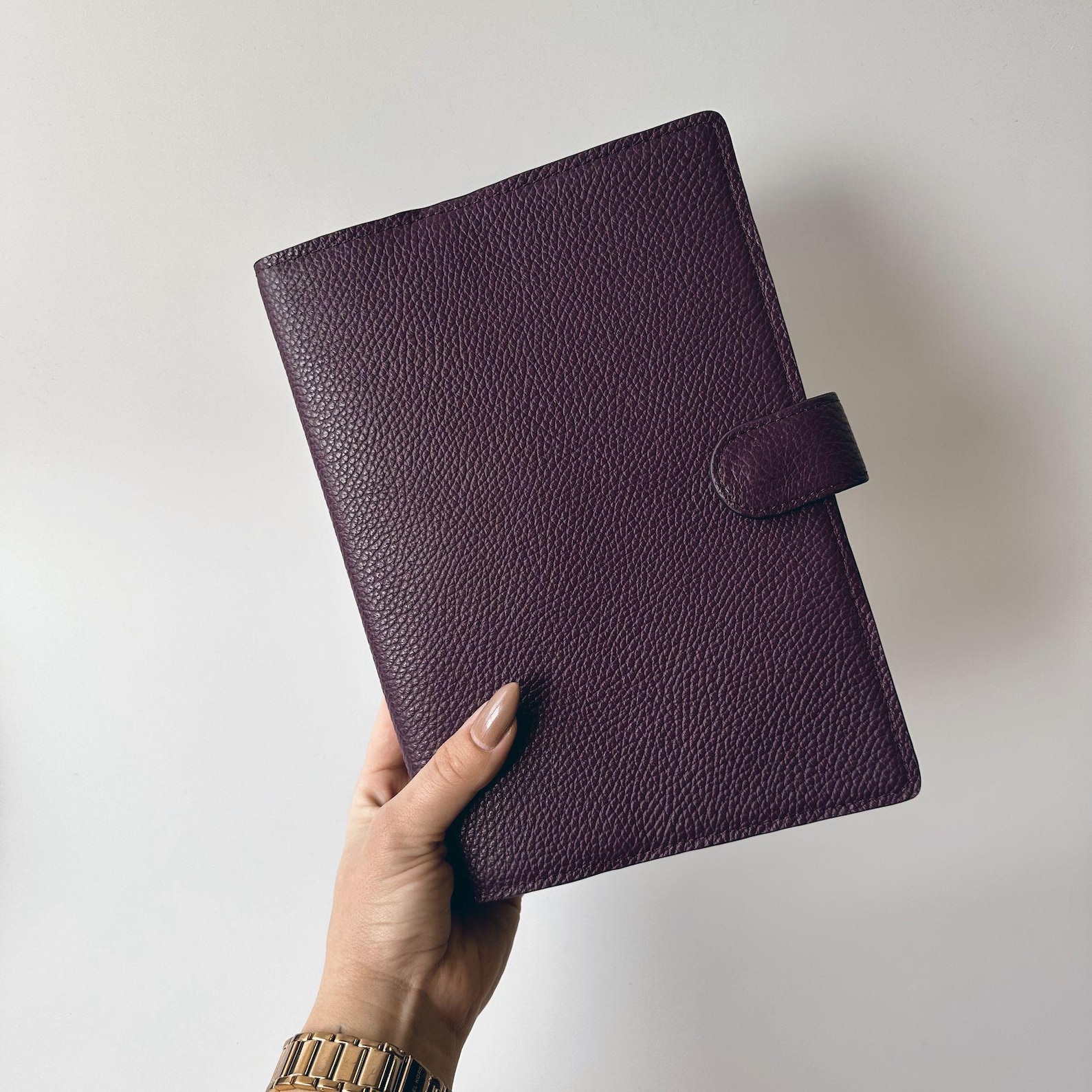 Violet Leather A5 Planner Binder, Custom Binder Cover, Planner Clip ...