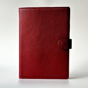 Red Leather Cover, Binder Planner Case, Red Notebook Cover, Planner ...