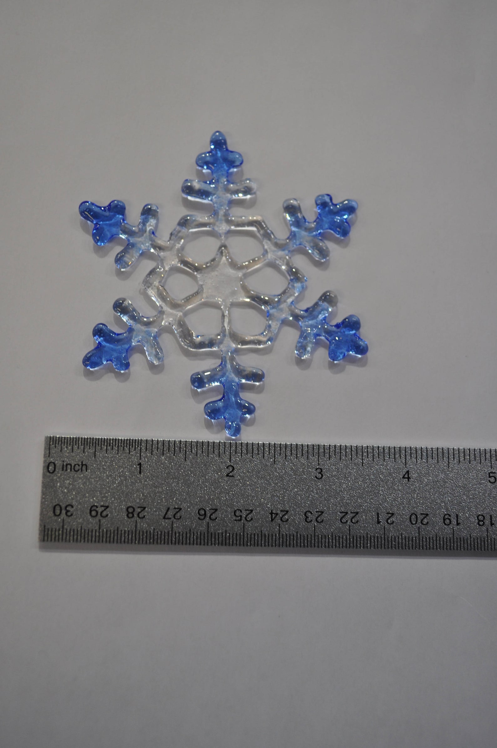 Clear and Blue Fused Glass Snowflake - Etsy