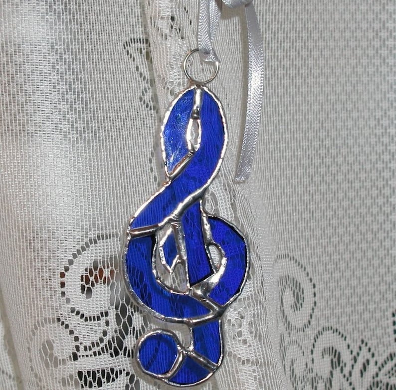 Treble Clef Blue Suncatcher - Etsy