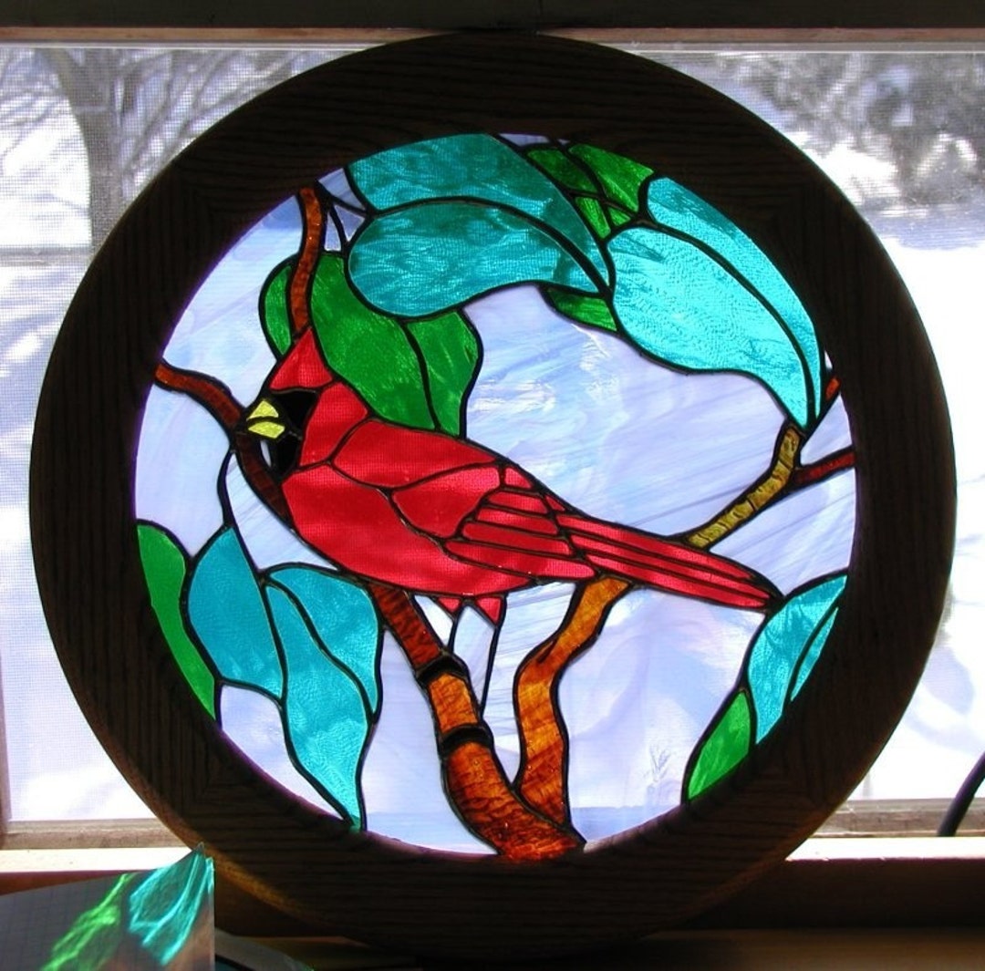 Cardinal Framed Window Panel - Etsy