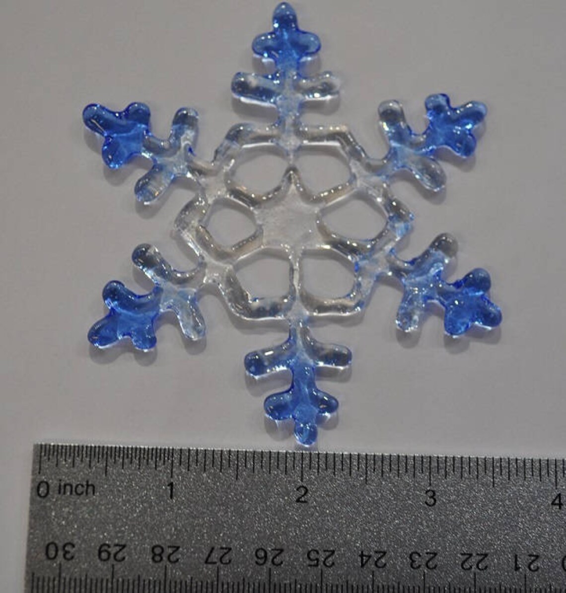 Clear and Blue Fused Glass Snowflake - Etsy