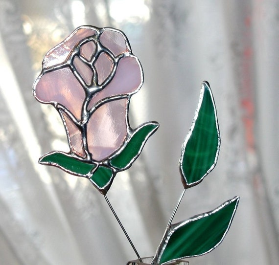 Pink Rose Suncatcher-long Stem - Etsy