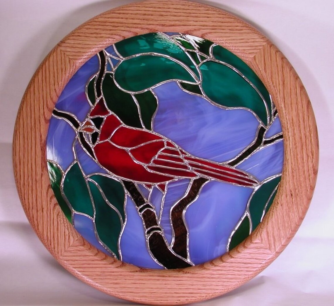 Cardinal Framed Window Panel - Etsy