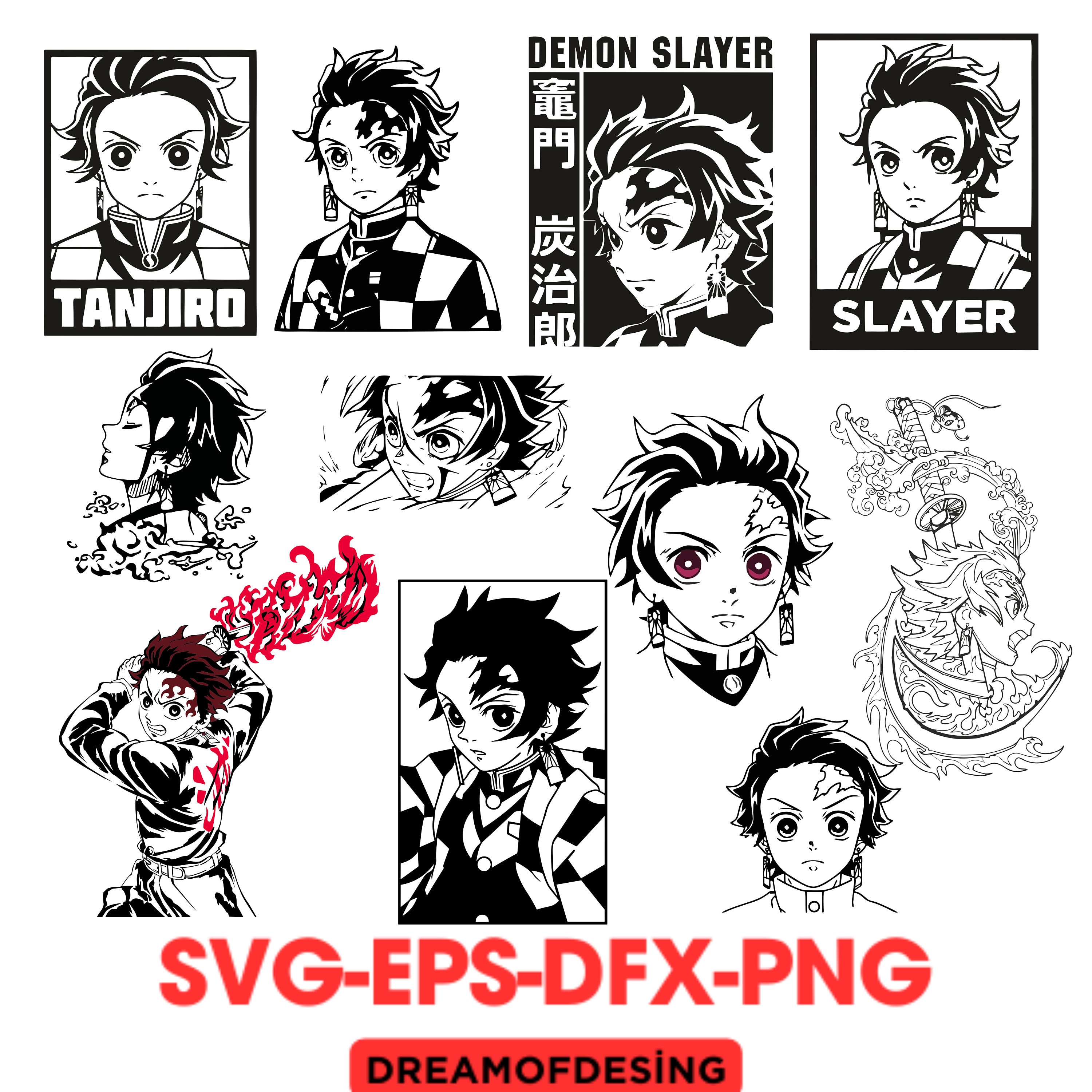 90 Demon Slayer SVG Bundle, Kimetsu No Yaiba SVG, Svg-png-pdf, Anime ...