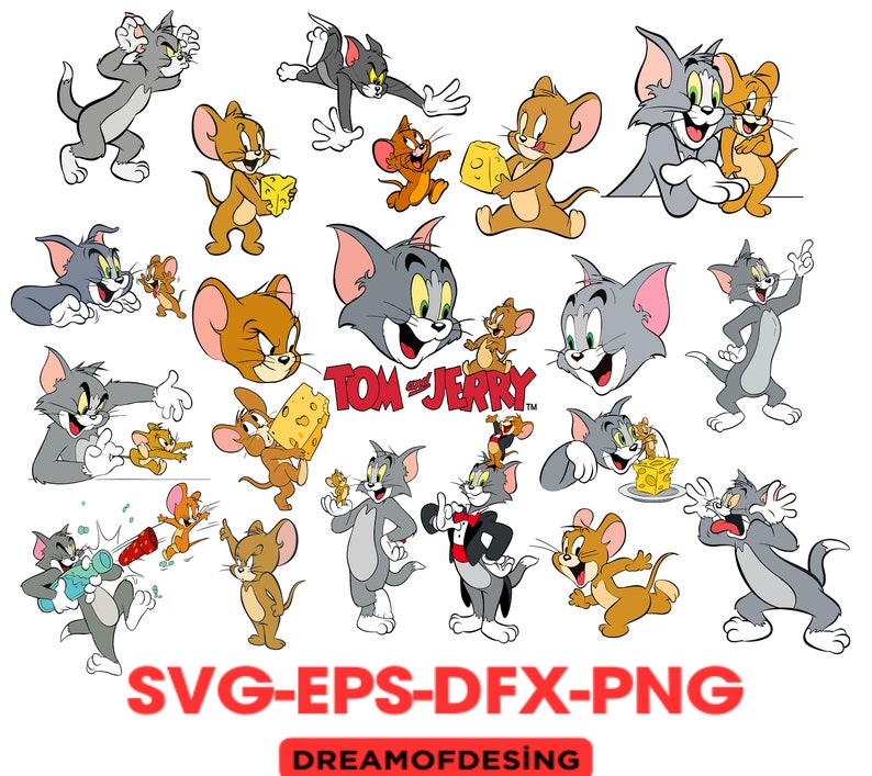 Tom & Jerry Bundle / Digital Download / High-quality / Svg, Png, Dxf ...