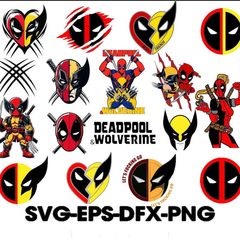 Wolverine and Deadpool Heart - Etsy