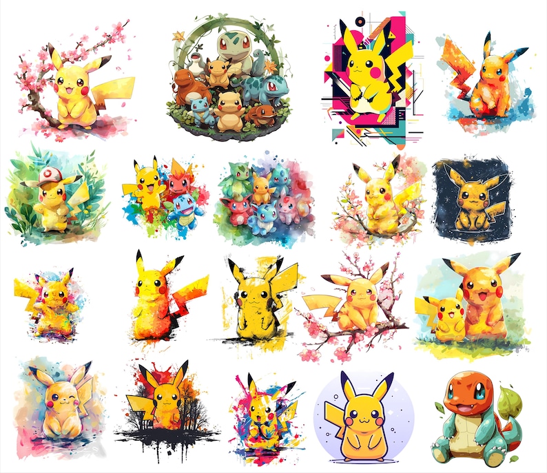 Pokémon PNG Bundle | Cartoon PNG Collection | Pikachu Art, Pocket ...
