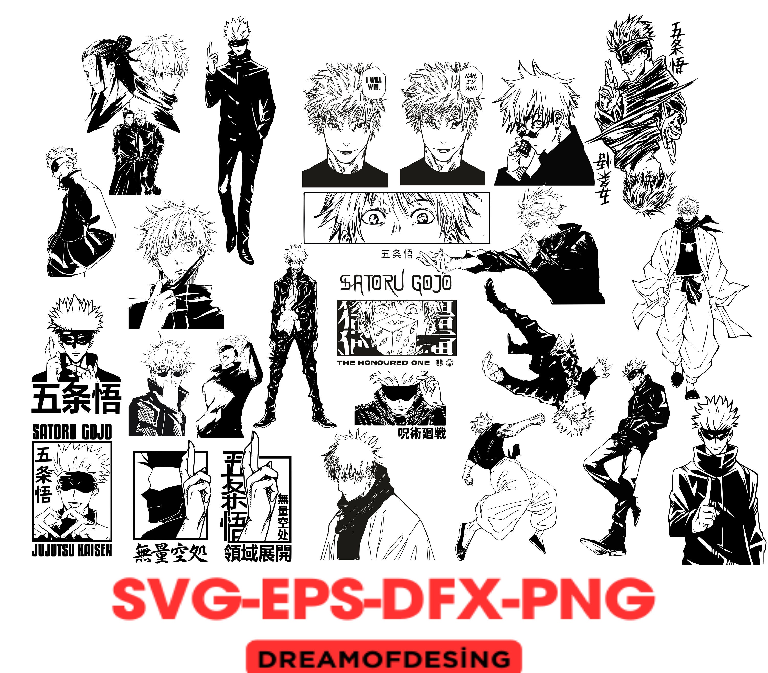50 Jujutsu Kaisen Anime Svg Manga SVG Japanese SVG, Anime Logo, Anime ...