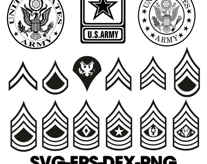 US Army Military Logos Svg Bundle, for Cricut, Laser Cut, Silhouette ...