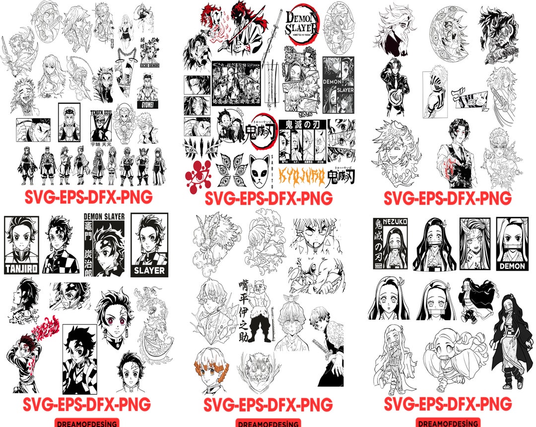 90+ Demon Slayer SVG Bundle, Kimetsu No Yaiba SVG, Svg-png-pdf, Anime ...