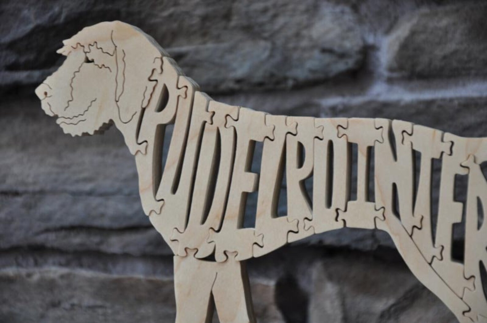 German Pudelpointer Gun Hunting Dog Puzzle Wooden Toy Hand Cut | Etsy