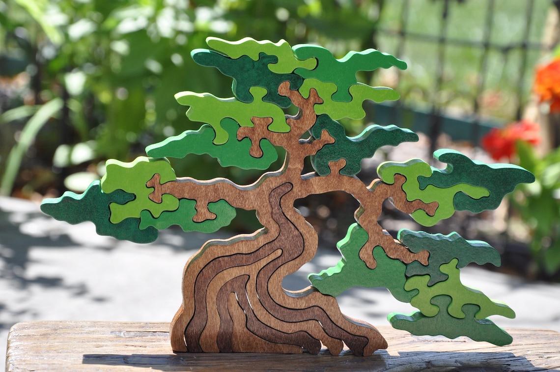 Beautiful Green Shade Tree Challenge Puzzle Color Choice Toy - Etsy