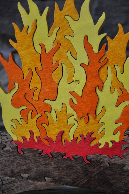 Campfire FUN Hand Cut Wooden Camping Fire Puzzle Toy Made in | Etsy