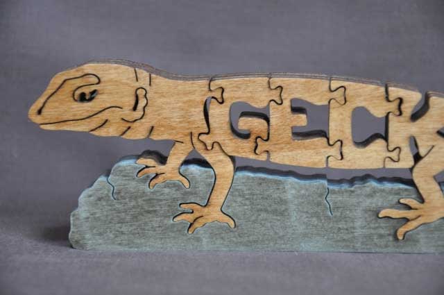 NEW Gecko Lizard Puzzle Wooden Toy Hand Cut With Scroll Saw - Etsy