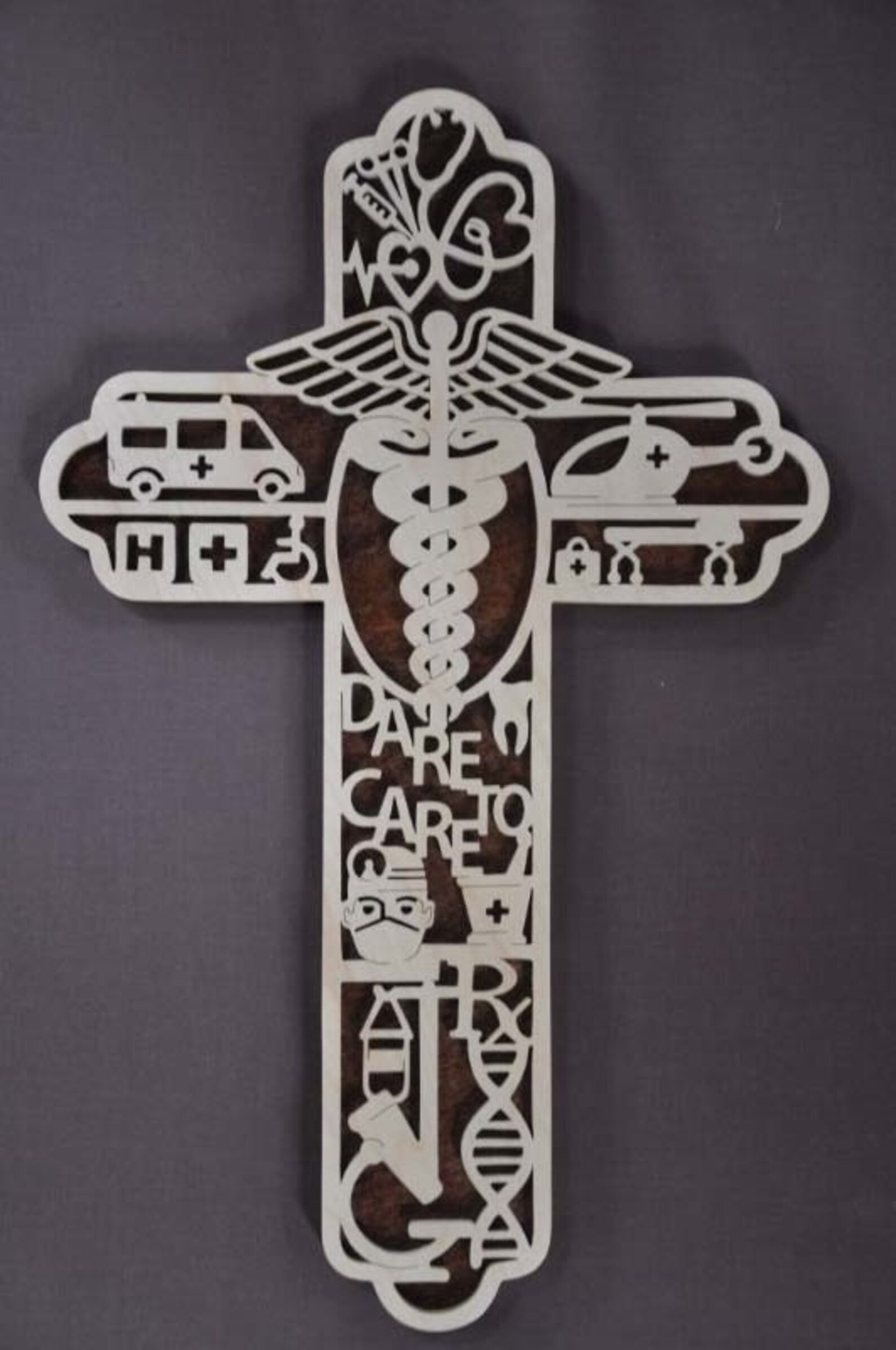 SALE Home Health Care Paramedic Nurse Cross Scrolled Wooden - Etsy