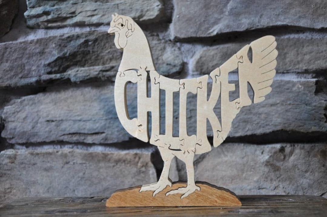 Chicken Hen Farm Bird Puzzle Wooden Toy Hand Cut With Scroll Saw - Etsy