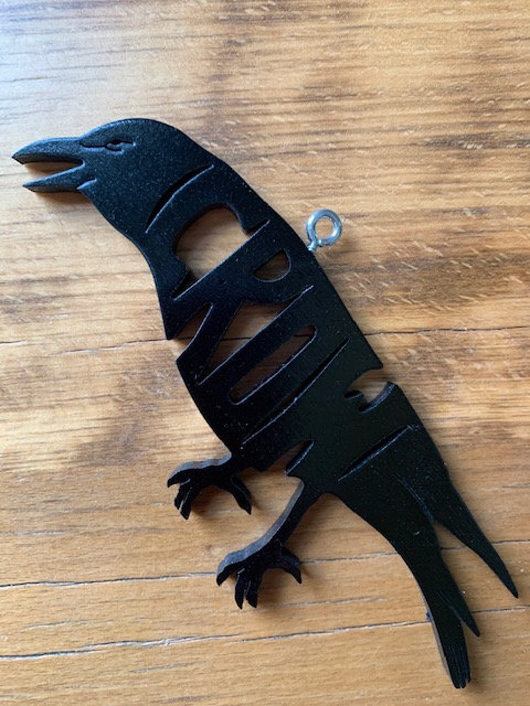 Black Crow Crows Bird Ornament Hand Cut Wooden Christmas - Etsy