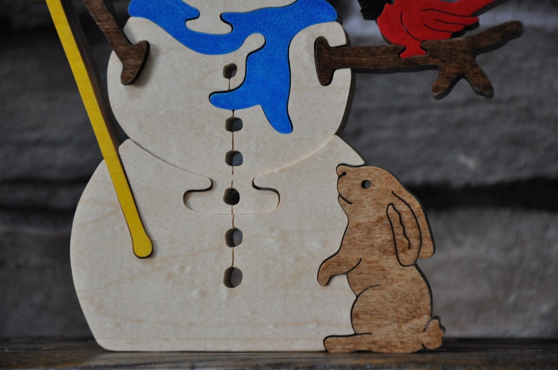 Snowman Winter Snow Puzzle Frosty Toy Christmas Holiday - Etsy